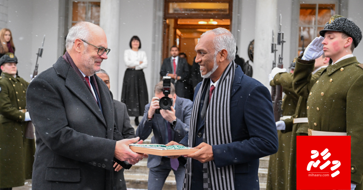 Raees Dr. Muizzu ah, Estonia ge Raees maruhabaa vidhaalhu vejje | Mihaaru